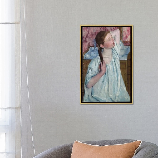 iCanvas "Girl Arranging Her Hair, 1886" by Mary Stevenson Cassatt Framed - Bed Bath & Beyond ...